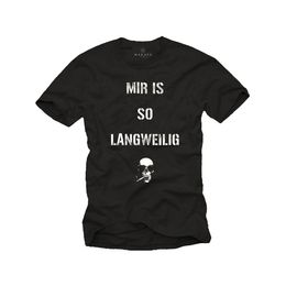 Makaya Shirt 'So langweilig' Herren Gr&ouml;&szlig;e S schwarz