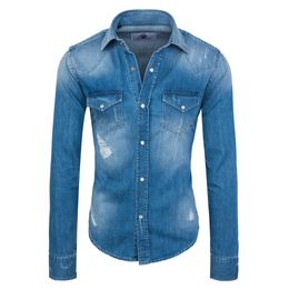 Rock Creek Button Up Shirt male size XXL Blue denim