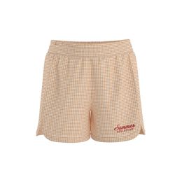 Hypedrop Shorts 'Unnur' Damen Gr&ouml;&szlig;e 44 sand / rot / wei&szlig;