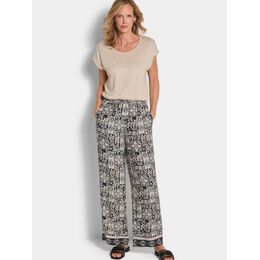 GOLDNER Hose Damen Gr&ouml;&szlig;e 54 creme / schwarz