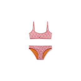 CALZEDONIA Swimsuit 'Pop Palms' girl size 116 Dark orange / Eosin / White