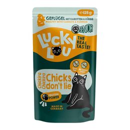 Lucky Lou Lifestage Senior Gefl&uuml;gel Katzen-Nassfutter ohne Getreide und Zucker 16x125g