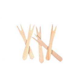 Papstar Pommes-Frites Gabeln Pure, splitterfrei, L 85 mm, FSC&reg;-zertifiziertes Birkenholz, naturfarben, 1000 St&uuml;ck in Spenderkarton