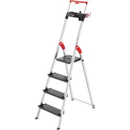 Stufen-Stehleiter Hailo L100 TopLine, EN 131, mit Multifunktionsschale & Halteb&uuml;gel, bis 150 kg, 4 Stufen
