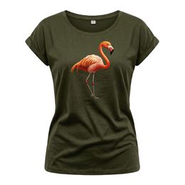 MAKAYA Shirt 'Flamingo' female size XL Green