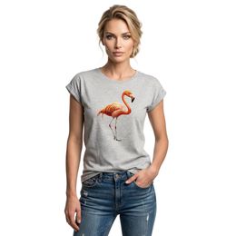 Makaya Shirt 'Flamingo' Damen Gr&ouml;&szlig;e M hellgrau
