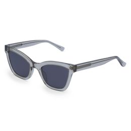 Fielmann MI 013 SUN FA/T | Damen-Sonnenbrille | Fassung: Vollrand, Butterfly, Acetat, Beige Transparent | Glasfarbe: Grau