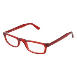 Fielmann OU 035 CL Brille Herren | Fassung: Vollrand, Halb, Rot Transparent