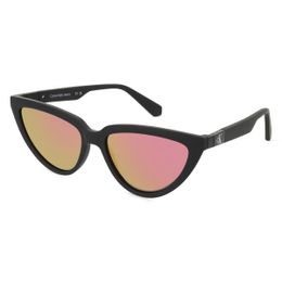 Calvin Klein Jeans CKJ23658S | Unisex-Sonnenbrille | Fassung: Vollrand, Butterfly, Kunststoff, Schwarz | Glasfarbe: Gr&uuml;n