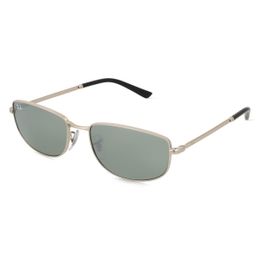 Ray-Ban 0RB3732 | Unisex-Sonnenbrille | Fassung: Vollrand, Quadratisch, Metall, Silber | Glasfarbe: Gr&uuml;n Spiegel Silber