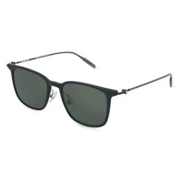 Montblanc MB0354S New Hyperlight | Herren-Sonnenbrille | Fassung: Vollrand, Eckig, Kunststoff, Schwarz | Glasfarbe: Grau