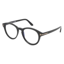Tom Ford FT5940-B Brille Unisex | Fassung: Vollrand, Rund, Schwarz Gl&auml;nzend