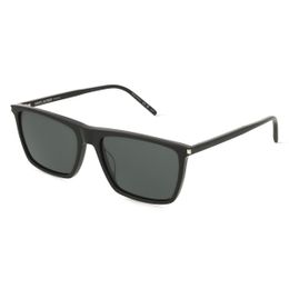 SAINT LAURENT SL668 | Unisex-Sonnenbrille | Fassung: Vollrand, Quadratisch, Acetat, Schwarz | Glasfarbe: Grau