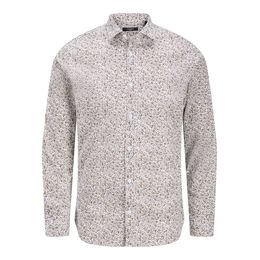 Jack & Jones JACK & JONES Button Up Shirt 'JPRBL A Black Pool' male size XS Light brown / Grey / White
