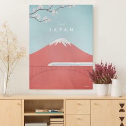 Bilderwelten Leinwandbild Henry Rivers Landschaft Kunstdruck Reiseposter - Japan - Leinwanddruck Hochformat Wandbild S-XXL moderne Bilder auf Leinwand