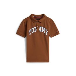 Tommy Hilfiger Poloshirt Jungen Gr&ouml;&szlig;e 140 braun / wei&szlig;