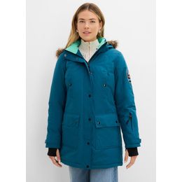 bonprix wasserdichte Funktions-Outdoor-Longjacke mit Kapuze, petrol, Gr.40, Praktische Regenjacke mit abnehmbarer Kapuze f&uuml;r Outdoor-Aktivit&auml;ten