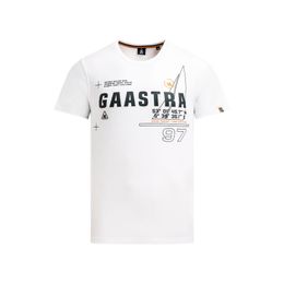 Gaastra T-Shirt Rundhals mit Rubber-Logo-Artwork Herren Gr&ouml;&szlig;e XXL wei&szlig;