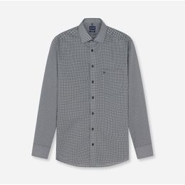 OLYMP Herren Langarmhemd "Luxor", grau, Gr. 41, gemustert, Web, Obermaterial: 100% Baumwolle, Hemden, Businesshemd, New-Kentkragen, Comfort Fit