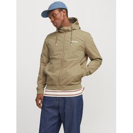 Jack & Jones JACK & JONES Herren Blouson "JJERUSH mit Kapuze", beige, Gr. M, unifarben, Web, Obermaterial: 100% Polyester, Jacken, Kunstfaser, regular fit