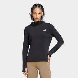 Damen Kapuzensweatshirt "ADI365 RUNNING ESSENTIALS WINTERISED, LANG&Auml;RMLIG, KAPUZE", schwarz, Gr. L, adidas Performance, Obermaterial: 66% Lyocell,