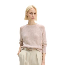 Marc O'Polo MARC O'POLO Damen Strickpullover "aus B&auml;ndchengarn", rosa, Gr. L, unifarben, Obermaterial: 70% Baumwolle, 30% Polyester, Pullover