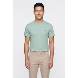 Gant Herren T-Shirt "SLIM SHIELD SS T-SHIRT", gr&uuml;n, Gr. 4XL, Obermaterial: 100% Baumwolle, Shirts, mit Logostickerei auf der Brust