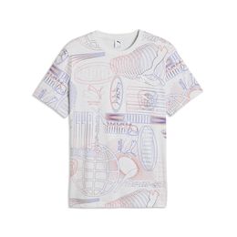 Puma Herren T-Shirt "Essentials Printed Graphic T-Shirt Herren"wei&szlig; glow heather, Gr. L, bedruckt, Obermaterial: 100% Baumwolle. Rippe: 30%