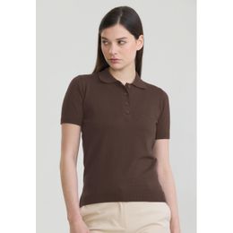 FELIX HARDY Damen Poloshirt "Polo Shirt Kurzarm"braun, Gr. M, 100% Baumwolle, Shirts