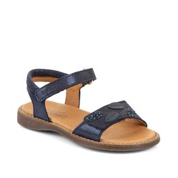 froddo M&auml;dchen Riemchensandale "LORINE_LUNA", Gr. 28, blau, Nubukleder, Glitzer, metallic, festlich, Schuhe, Sommerschuh, Sandalette, Klettschuh mit