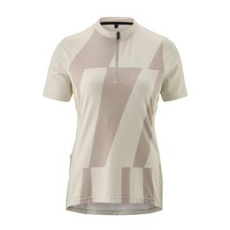 Gonso Damen Radtrikot "Adventure Jersey Halfzip W", grau, Gr. 36, 88% Polyester, 12% Elasthan, Trikots, Damen Fahrradtrikot kurzarm, R&uuml;ckentasche mit
