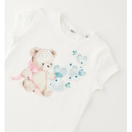 IDO M&auml;dchen T-Shirt "BABY GIRL SUMMER T-SHIRT", wei&szlig;, Gr. 116, 95% Baumwolle, 5% Elasthan, Shirts