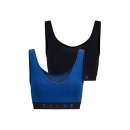Falke Damen Bustier "Daily Comfort", Gr. S, blau, Single Jersey, Obermaterial: 96% Baumwolle, 4% Elasthan, BHs, ohne B&uuml;gel, Polster und Verschluss,