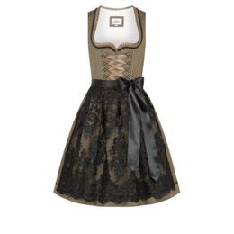 N&uuml;bler N&Uuml;BLER Damen Dirndl "Dirndl Mini Erika", braun, Gr. 36, Obermaterial: 50% Polyester PES. 50% Viskose CV., Kleider
