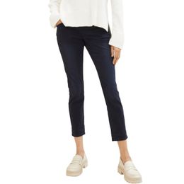Tom Tailor Damen 7/8-Hose "Tom Tailor Tapered", blau, Gr. 36, Web, Obermaterial: 92% Baumwolle, 5% Polyester, 3% Elasthan. Futter: 100% Baumwolle,