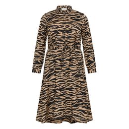 Kaffe CURVE Damen Midikleid "Damen Kleid KColivia", schwarz, Gr. 44, Obermaterial: 50% Viskose CV. 50% Viskose LENZING ECOVERO CV LenzEcov., Kleider