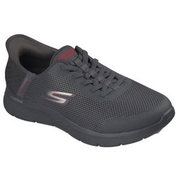 Skechers Herren Slip-On Sneaker "GO WALK FLEX-HANDS UP", Gr. 48, grau, Textil, Schuhe, Schlupfschuh, Halbschuh, Freizeitschuh, mit Gummizug, Slip ins