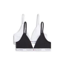 Damen Triangel-BH "2PK TRIANGLE", Tommy Hilfiger Underwear, Gr. 128wei&szlig;, schwarz, Jersey, Obermaterial: 95% Baumwolle, 5% Elasthan, unifarben, BHs,