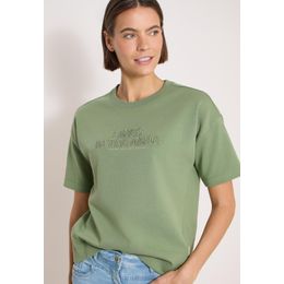 Cecil Damen Sweatshirt, gr&uuml;n, Gr. XXL, bedruckt, Web, 84% Baumwolle, 16% Polyester, Sweatshirts, mit Frontprint