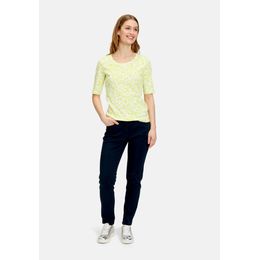 Betty Barclay Damen Kurzarmshirt "Damen mit Rippenstruktur", bunt, Gr. 38, Rippware, Obermaterial: 95% Baumwolle, 5% Elasthan, Shirts, Flatlock