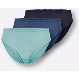 Damen Slip, Gr. 36, blau, 100% Baumwolle, Unterhosen