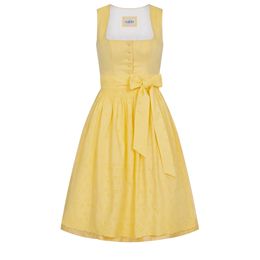 N&uuml;bler N&Uuml;BLER Damen Dirndl "Midi Dirndl Babette", gelb, Gr. 42, Obermaterial: 60% Polyester PES. 40% Baumwolle CO., Kleider