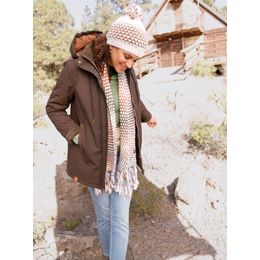 Casual Looks Damen Canvasjacke, braun, Gr. 36, unifarben, 64% Baumwolle, 36% Polyamid, Jacken