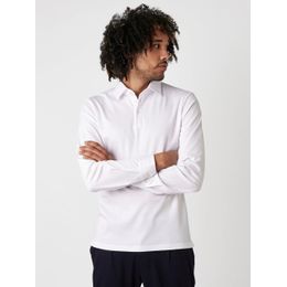 DESOTO Herren Langarm-Poloshirt "Jerseypolo Essential Kent langarm", wei&szlig;, Gr. XXXL, unifarben, Piqu&eacute;, Obermaterial: 100% Baumwolle, Shirts,