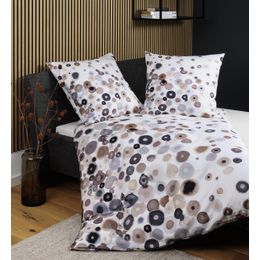 Bettw&auml;sche Janine, wei&szlig;, Mako-Satin, Obermaterial: 100% Baumwolle, Bettw&auml;sche, "modern art S 42166 07 155x220, 80x80", mit Rei&szlig;verschluss