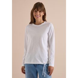 Cecil Damen Langarmshirt, wei&szlig;, Gr. XS, unifarben, Web, 100% Baumwolle, Shirts, aus reiner Baumwolle