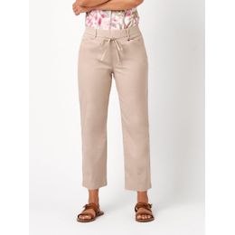 RELAXED Damen Palazzohose "Scarlet Wide 3/4", beige, Gr. 40, unifarben, Web, Obermaterial: 76% Baumwolle CO. 21% Polyamid PA. 3% Elasthan EL., Hosen,