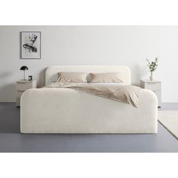 Polsterbett, B:242cm H:96cm L:224cm, beige, LeGer Home by Lena Gercke, Betten, "Cleomi mit Bettkasten 140x200 180x200 200x200cm", erh&auml;ltlich in H2,