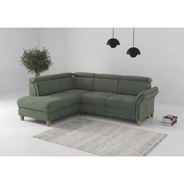 Ecksofa OTTO HOME, B:247cm H:84cm T:193cm, gr&uuml;n, 90% Polyester, 10% Polyamid, Wohnzimmer, Sofas, "Glendale, L-Form", inkl. Kopfteilverstellung,