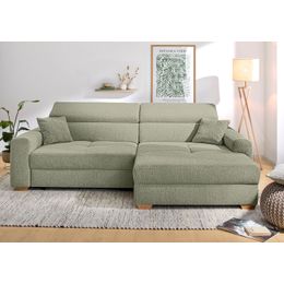 Jockenh&ouml;fer Ecksofa, B:279cm T:126cm, gr&uuml;n, JOCKENH&Ouml;FER GRUPPE, Korpus: 100% Polyester;Kissen: 100% Polyester, Wohnzimmer, Sofas, "Slider L-Form, B: 277 cm